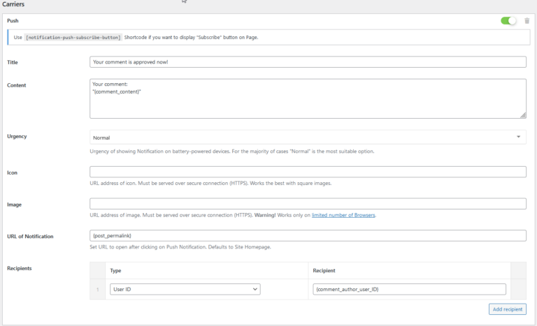 How to send a push notification for a comment approval? - BracketSpace