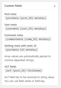 Notification : Custom Fields - BracketSpace