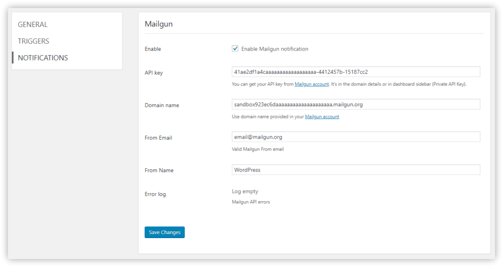 Notification : Mailgun - BracketSpace